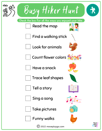 Hiking Scavenger Hunt: Busy Hiker Hunt - Move Play Go