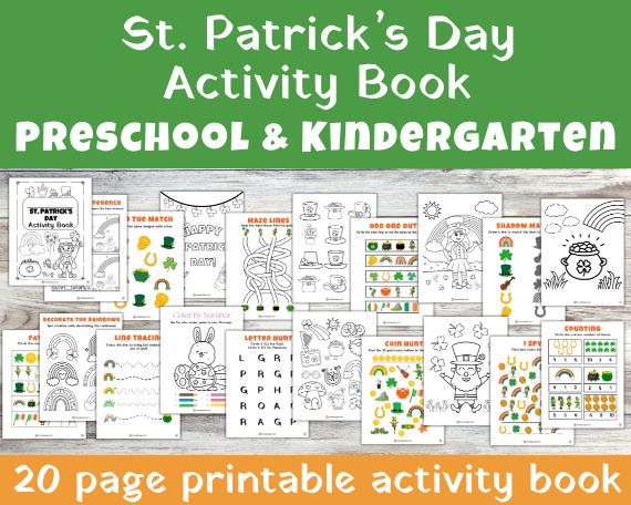 Preschool and Kindergarten St. Patrick's Day Activity Book - Move Play Go