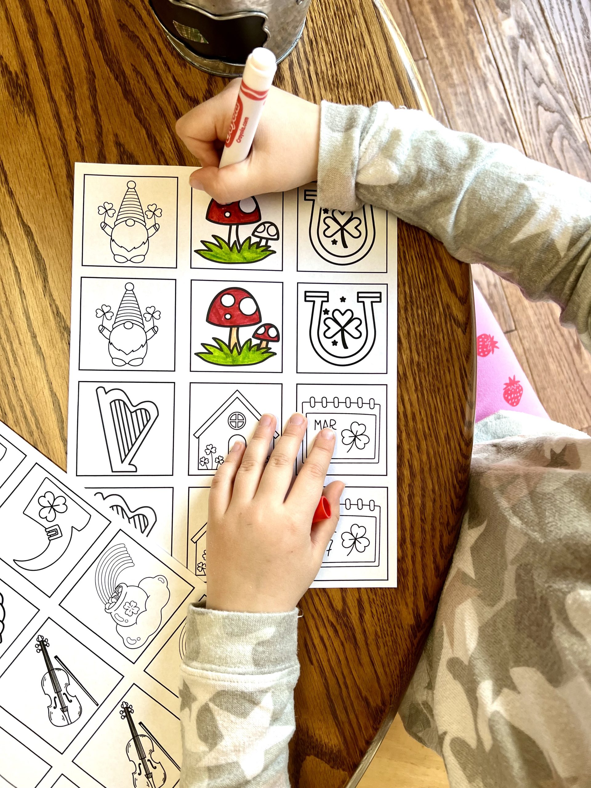 Color Your Own St. Patrick's Day Memory Game - Move Play Go