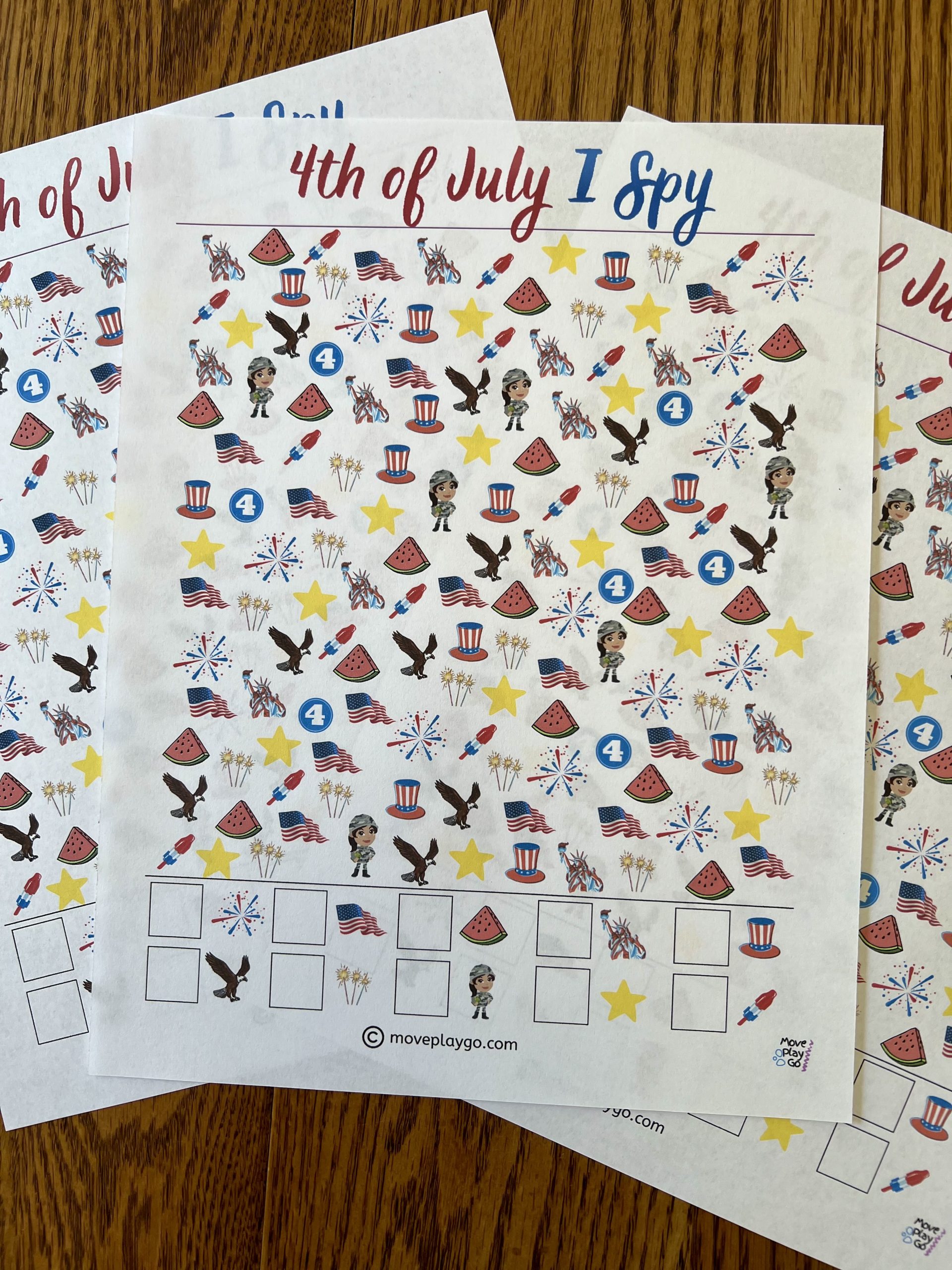 4th of July I Spy Free Printable - Move Play Go