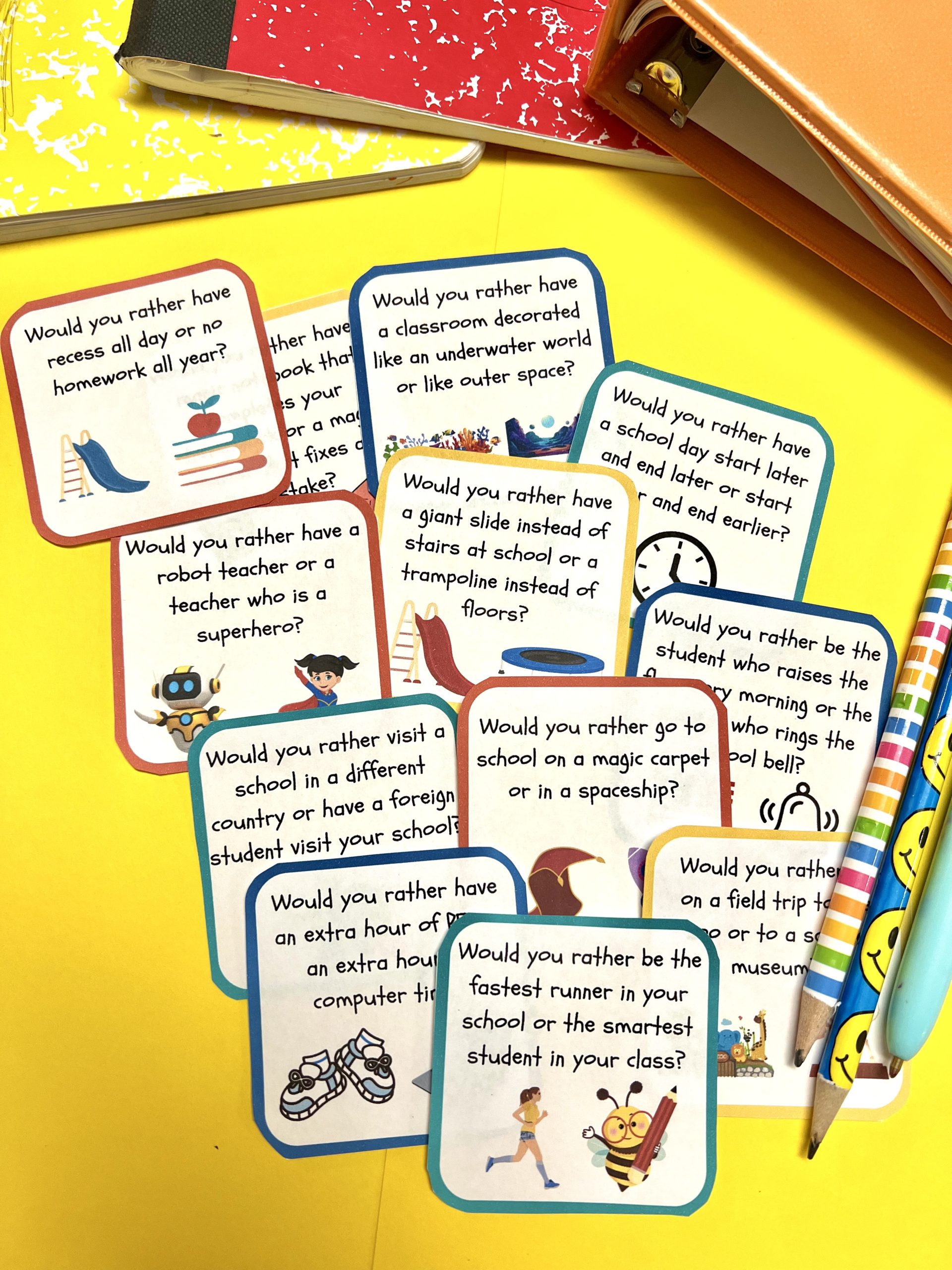 Back to School Would You Rather Cards - Move Play Go