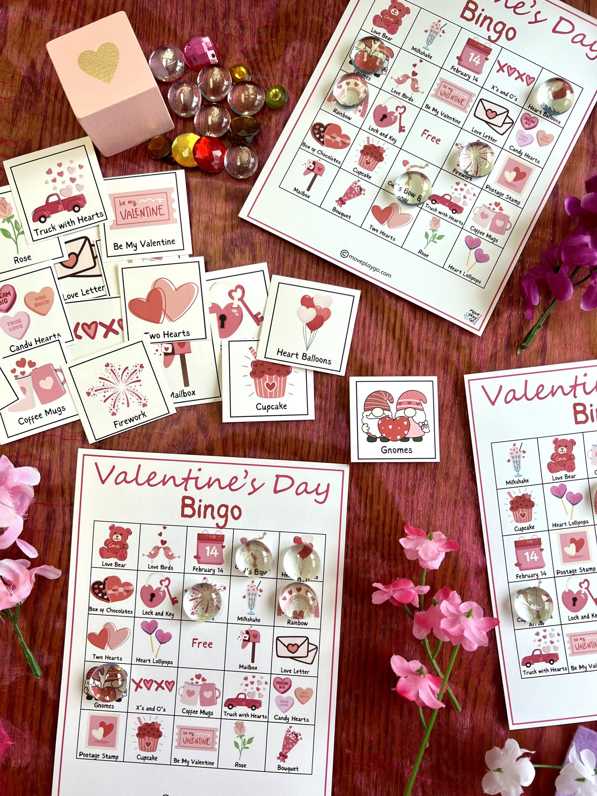 Valentine's Day Bingo Printable Game - Move Play Go